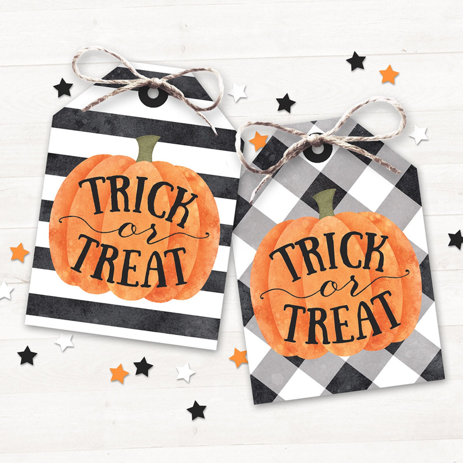 PRINTABLE Trick or Treat Tags Printable Halloween Favor Tags - Etsy