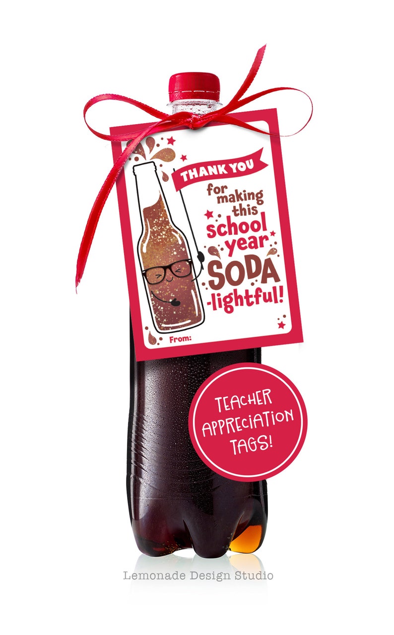 Printable Teacher Appreciation Week Tags Soda-lightful Tags - Etsy