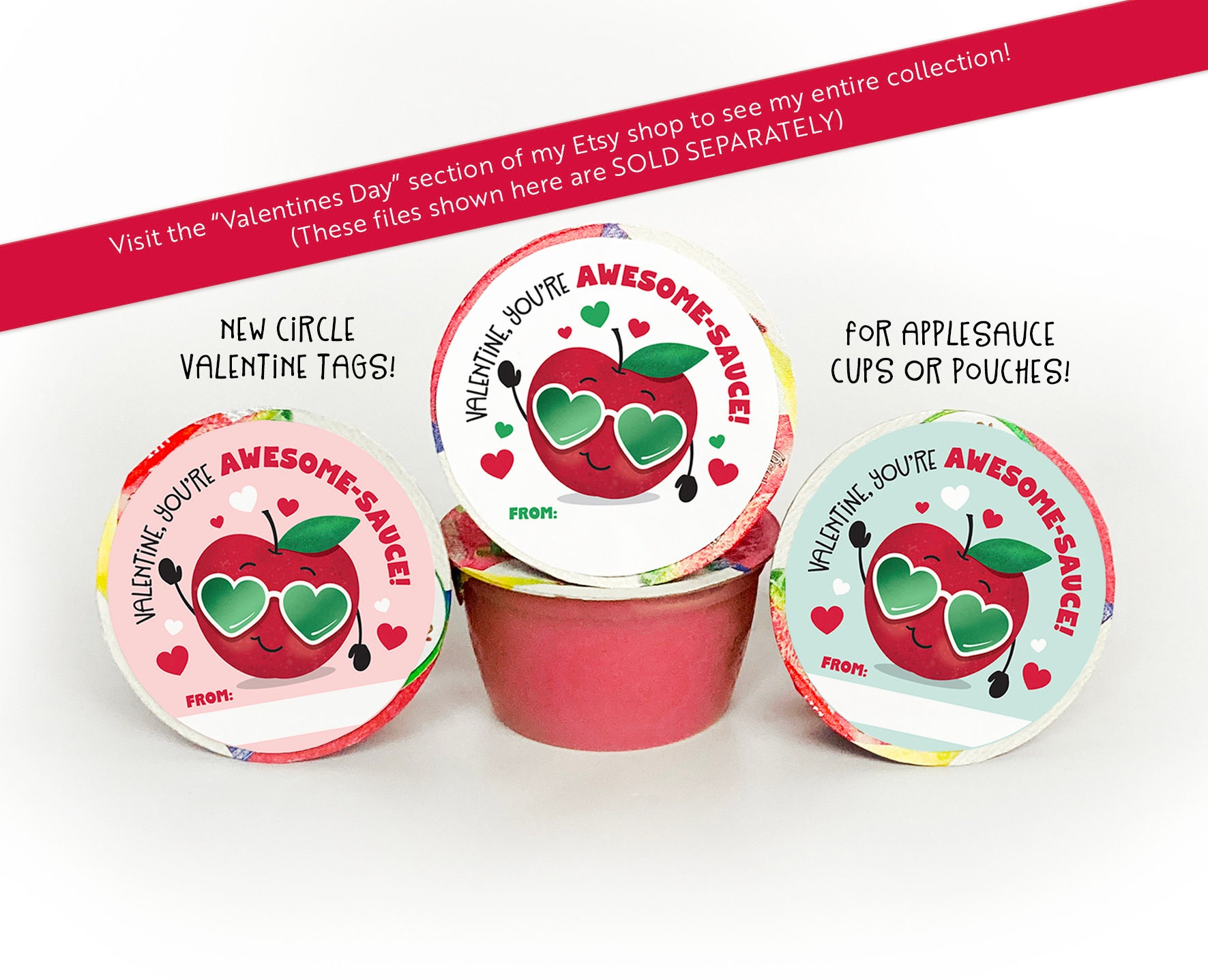 Kids Valentines Kids Valentine Cards Applesauce Valentine Tags ...