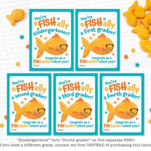 O Fish Ally Kindergarten - 4th Grade Goldfish Tags Printable Last Day ...