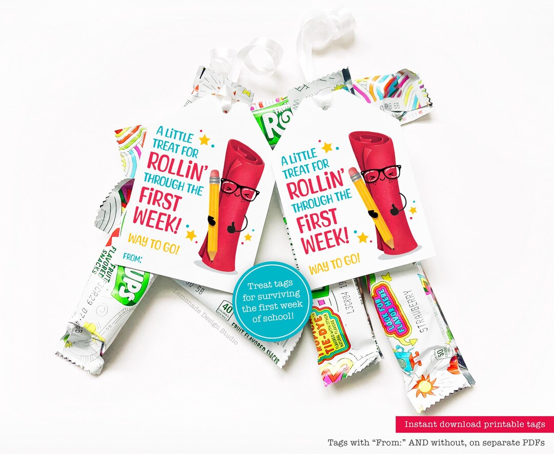Printable First Day of School Fruit Rolls Fruit Tag Back to School ...