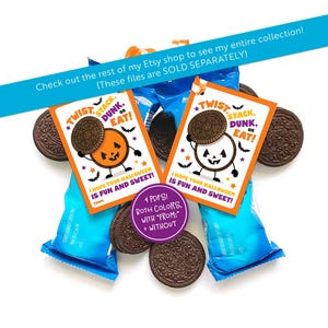 Printable Halloween Tags Cookie Tags Halloween Classroom Trick or ...