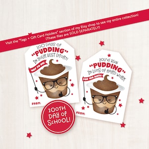 Printable 100th Day of School Tags for Students Snack Tag Classroom ...