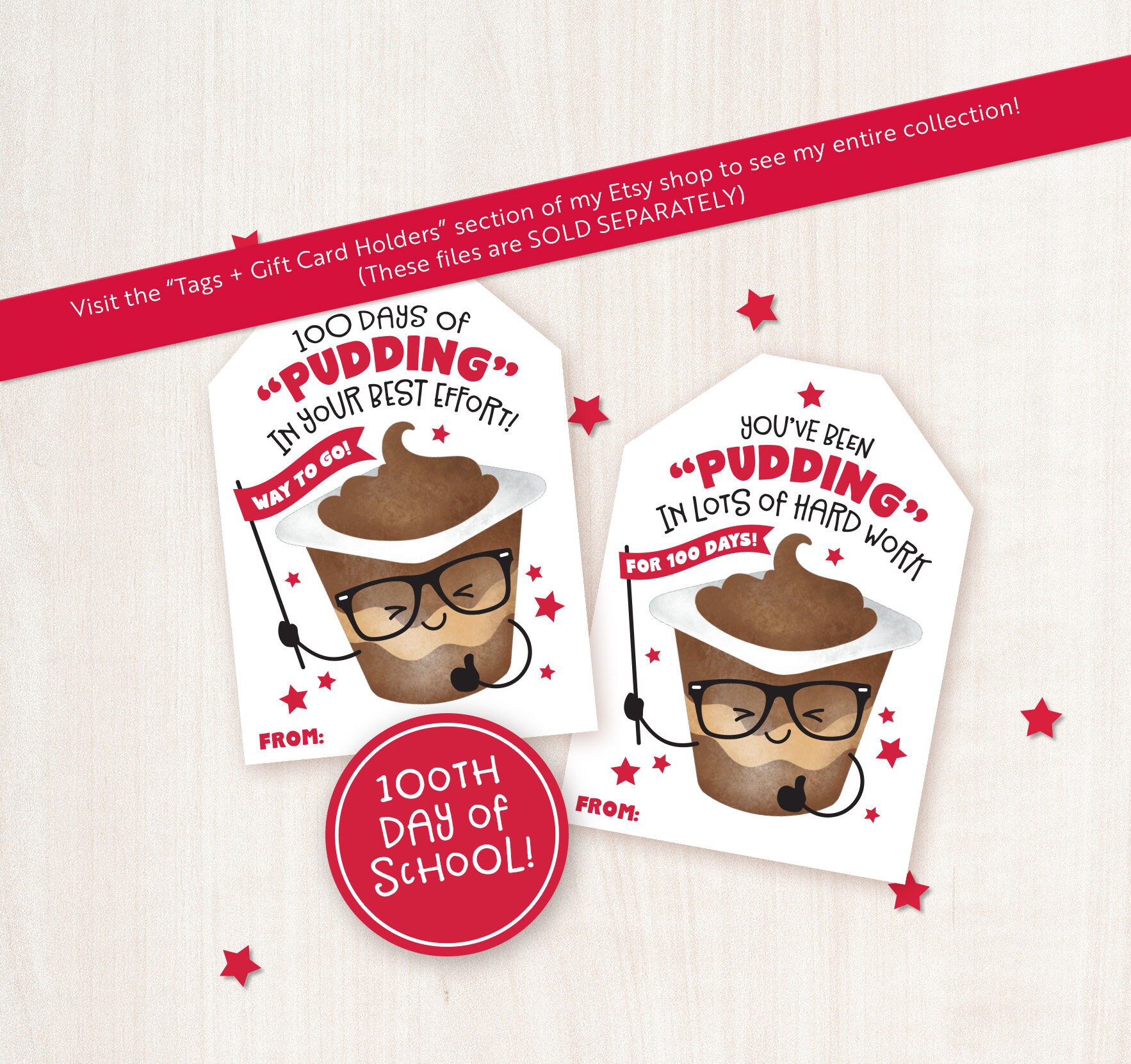 Printable 100th Day of School Tags for Students Snack Tag Classroom ...