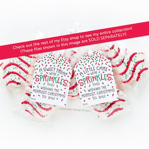 Printable Holiday Treat Tag Classroom Christmas Tree Snack Cake Cupcake ...