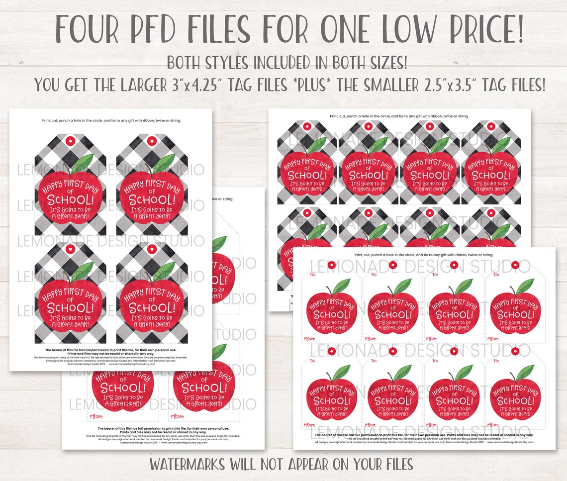 Back to School Teacher Gifts Printable Happy First Day of - Etsy