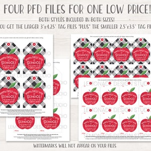 Back to School Teacher Gifts Printable Happy First Day of School Gift ...