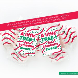Printable Christmas Treat Tag Classroom Christmas Tree Snack Cake Tag ...