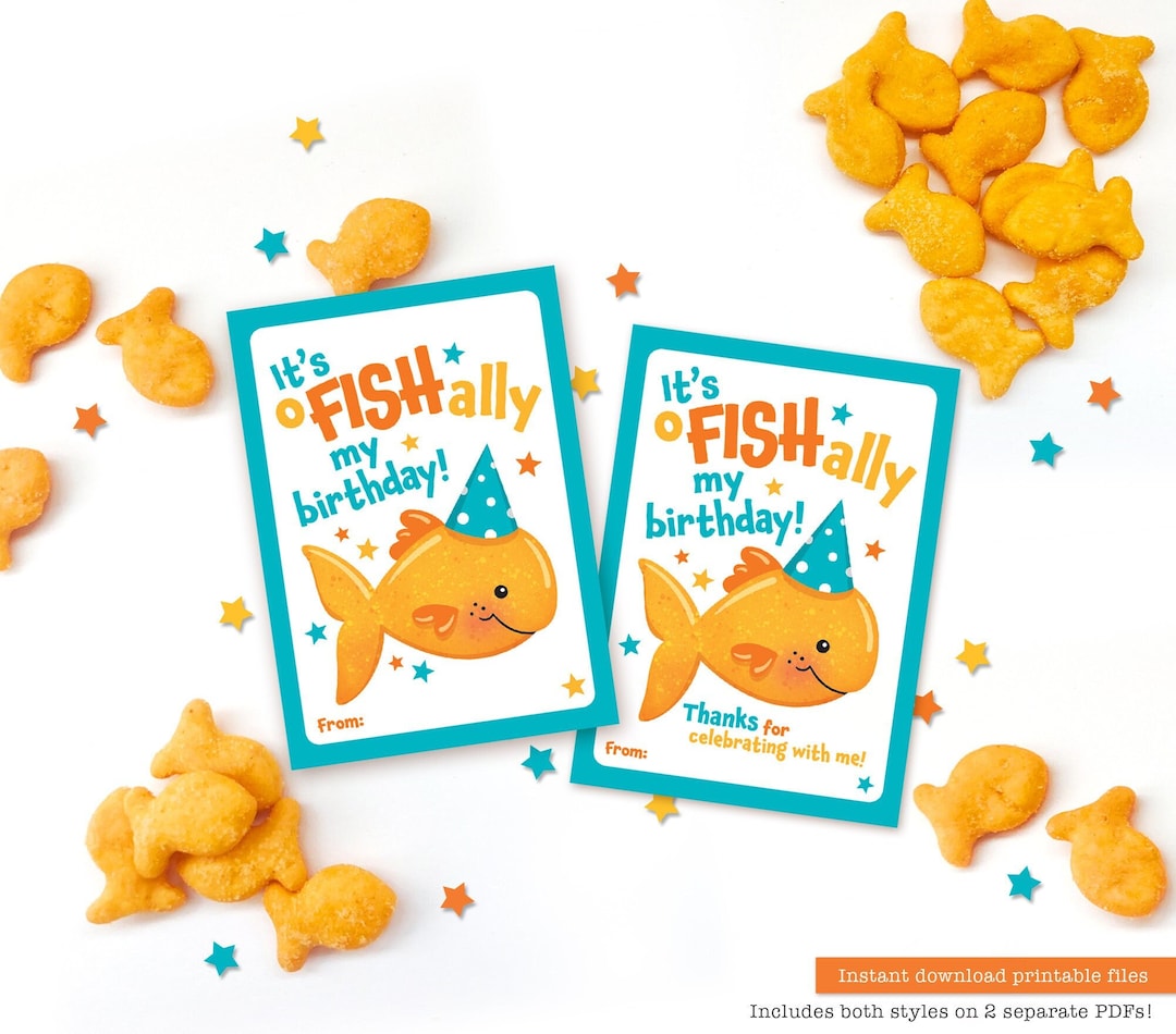 Printable Birthday Treat Tag Classroom Snack Tag Fish Crackers Tag ...