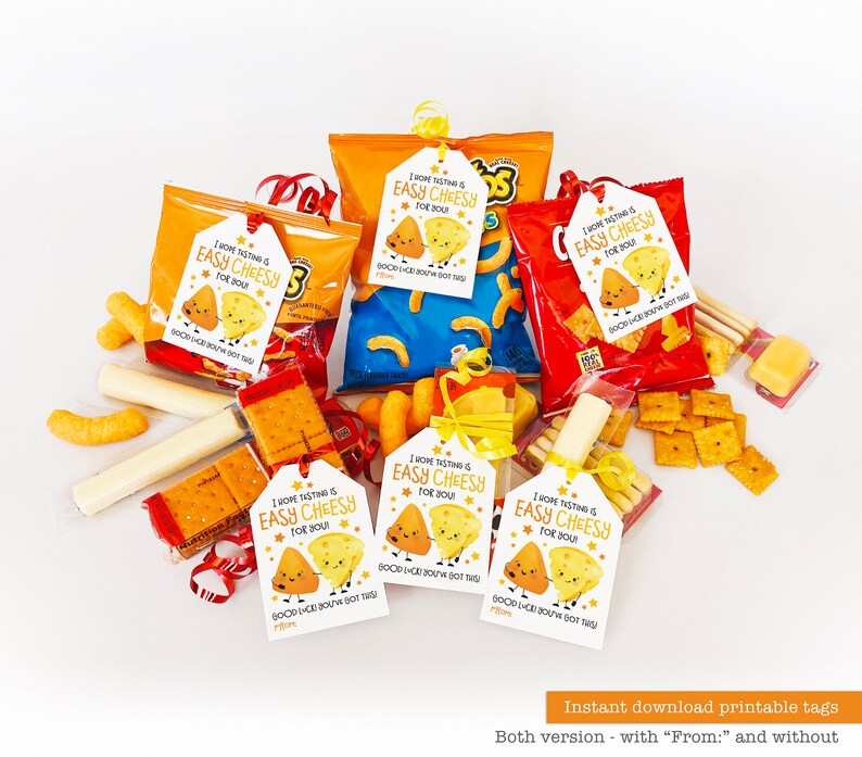Printable Testing Day Snack Tag Classroom Treat Tag Cheese - Etsy