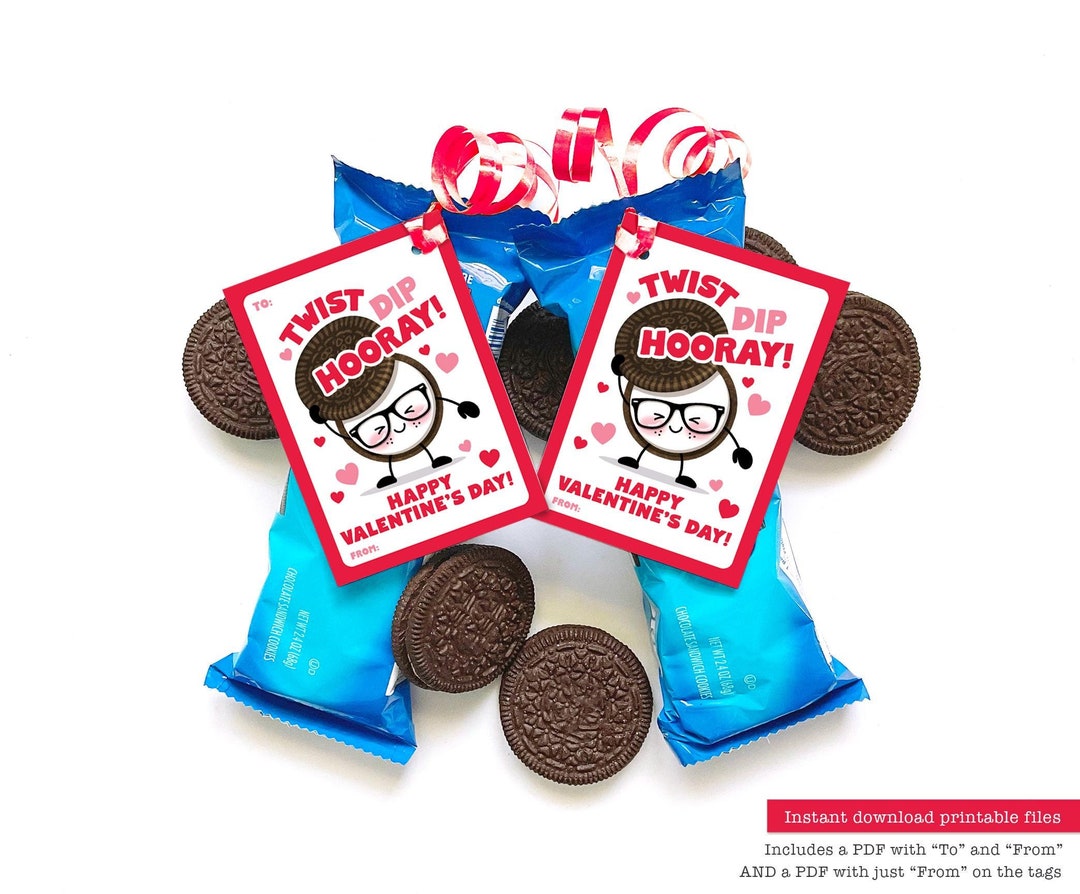 Printable Valentine Tags for Cookies Classroom Chocolate Sandwich ...