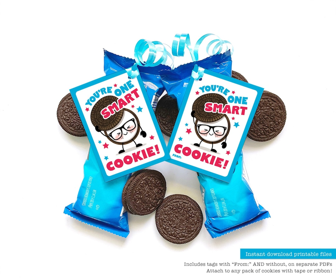 Printable One Smart Cookie Classroom Treat Tag Sandwich Cookies Gift ...