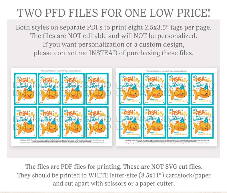 Printable Birthday Treat Tag Classroom Snack Tag Fish Crackers - Etsy