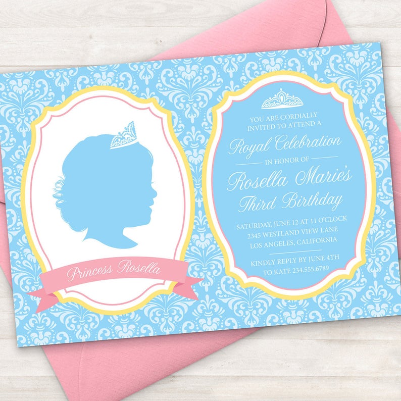 Princess Invitation PLUS Poster Princess Birthday Party - Etsy