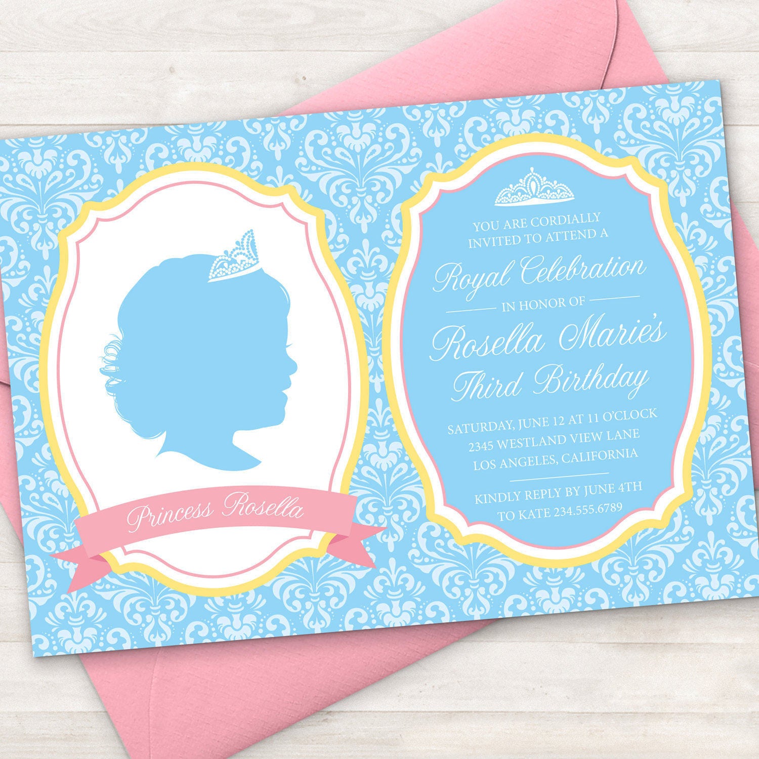 Princess Invitation PLUS Poster Princess Birthday Party | Etsy
