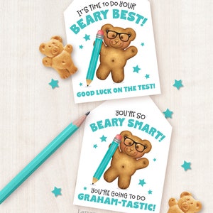 Printable Snack Tag Classroom Treat Tag Good Luck Gift Testing Day Test ...