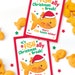 Printable Christmas Snack Tag Goldfish Crackers Classroom Non-candy ...