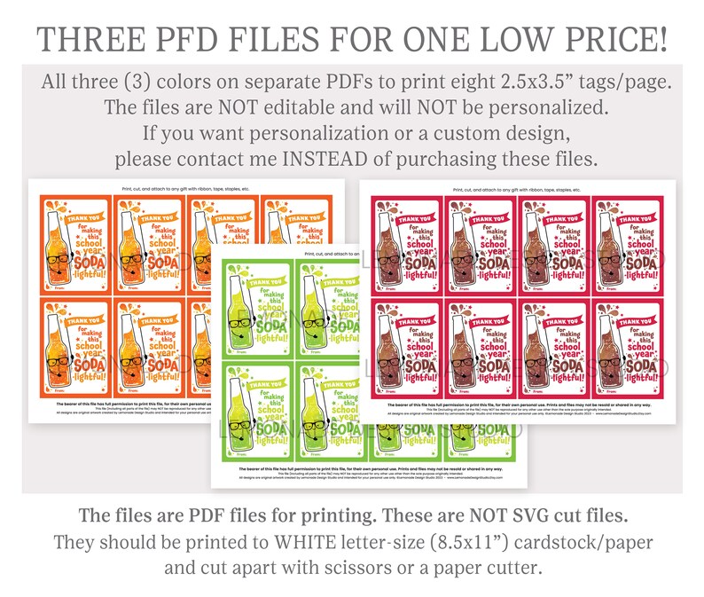 Printable Teacher Appreciation Week Tags Soda-lightful Tags Teacher ...