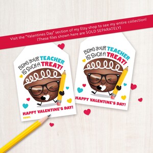 Classroom Valentines FROM TEACHER for Student Printable Valentine Tags ...