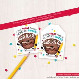 Printable Last Day of School Treat Tag From Teacher for Students ...
