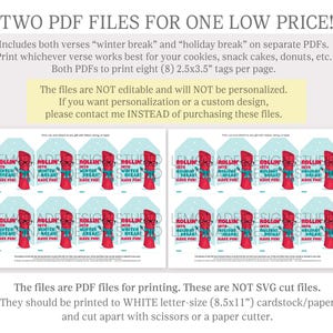 Printable Holiday Fruit Roll up Tags Classroom Treat Bag Holiday Tags ...