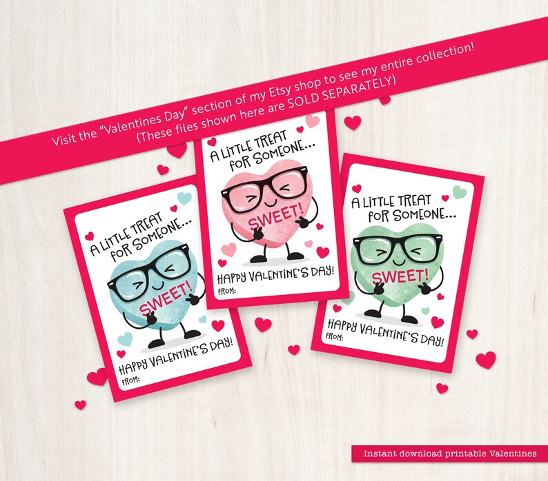 PRINTABLE Valentines for Kids Printable Valentine Treat Bag Toppers ...