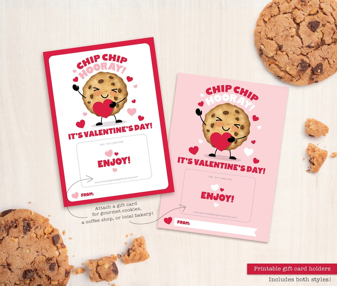 PRINTABLE Valentine Cookie Gift Card Holder for Valentine's Day Gift ...