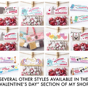 PRINTABLE Valentines for Kids Printable Valentine Treat Bag Toppers ...