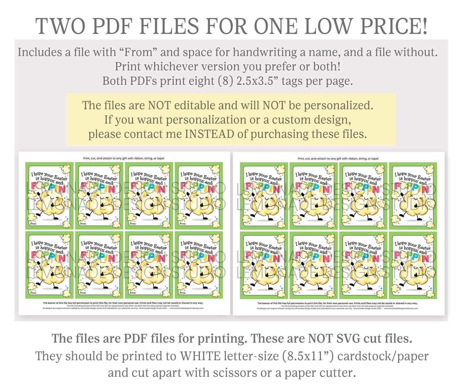Easter Printable Popcorn Snack Tag Classroom Gift for Teachers Students ...