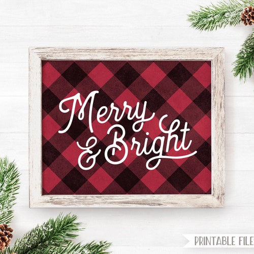 PRINTABLE Buffalo Plaid Christmas Decor Merry Christmas Sign - Etsy