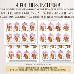 Printable Christmas Tags Teddy Bear Grahams Tags Classroom Holiday ...