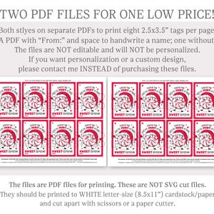 Printable Christmas Treat Tags for Candy Canes Peppermint Hot Cocoa or ...