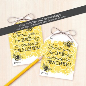 Thank You for Beeing so Sweet Gift Tag Printable Tags Favor Tags Bee ...