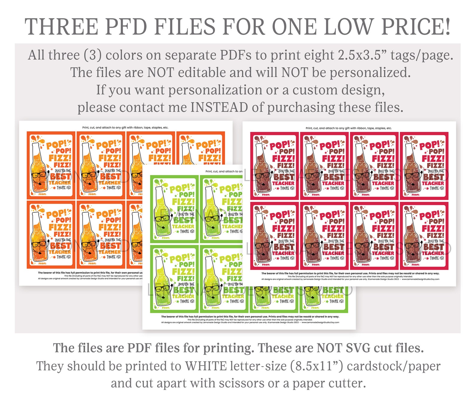 Printable Teacher Appreciation Week Tags Soda Tags Teacher Thank You ...