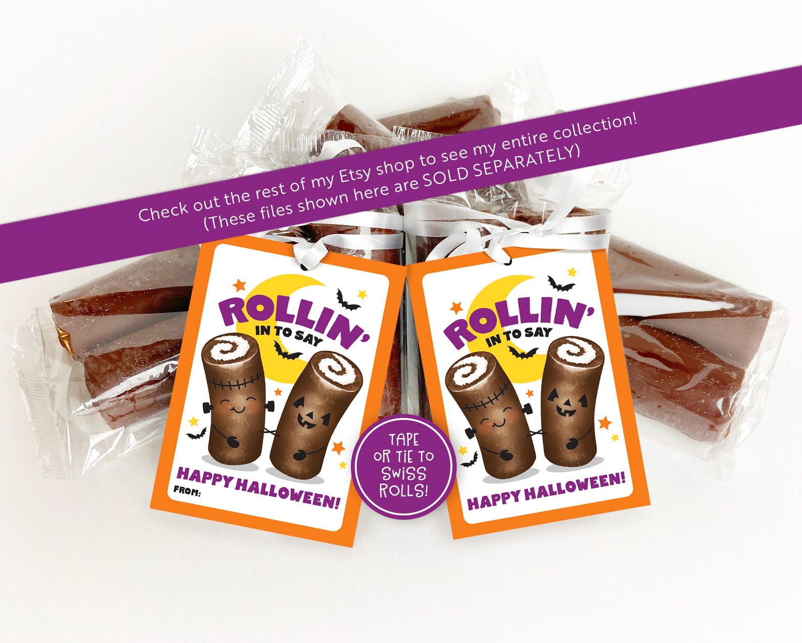 Printable Halloween Tags Cookie Tags Halloween Classroom Trick or Treat ...