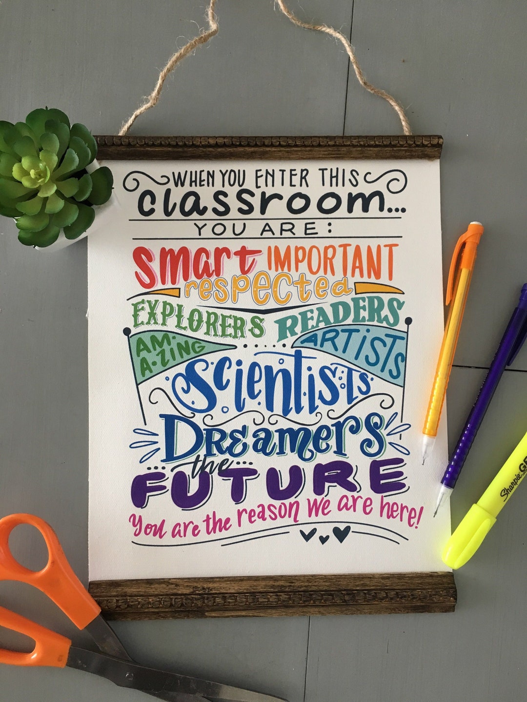 Printable Classroom Sign for Home School in This Classroom You Are ...