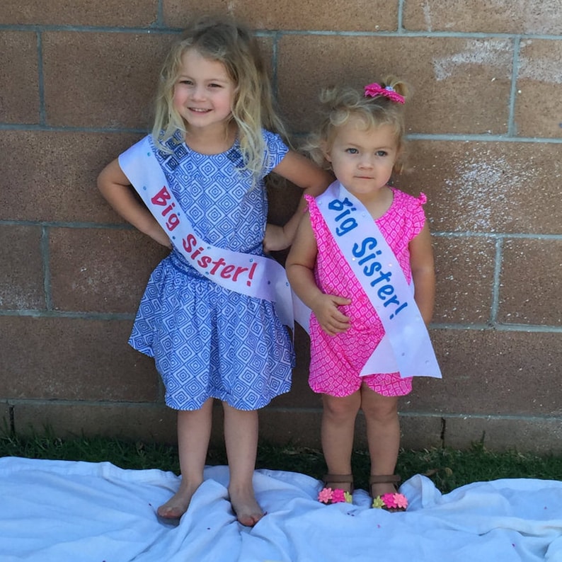 Big Sister Sash Toddler Sash Custom Sash Baby Shower Gift - Etsy
