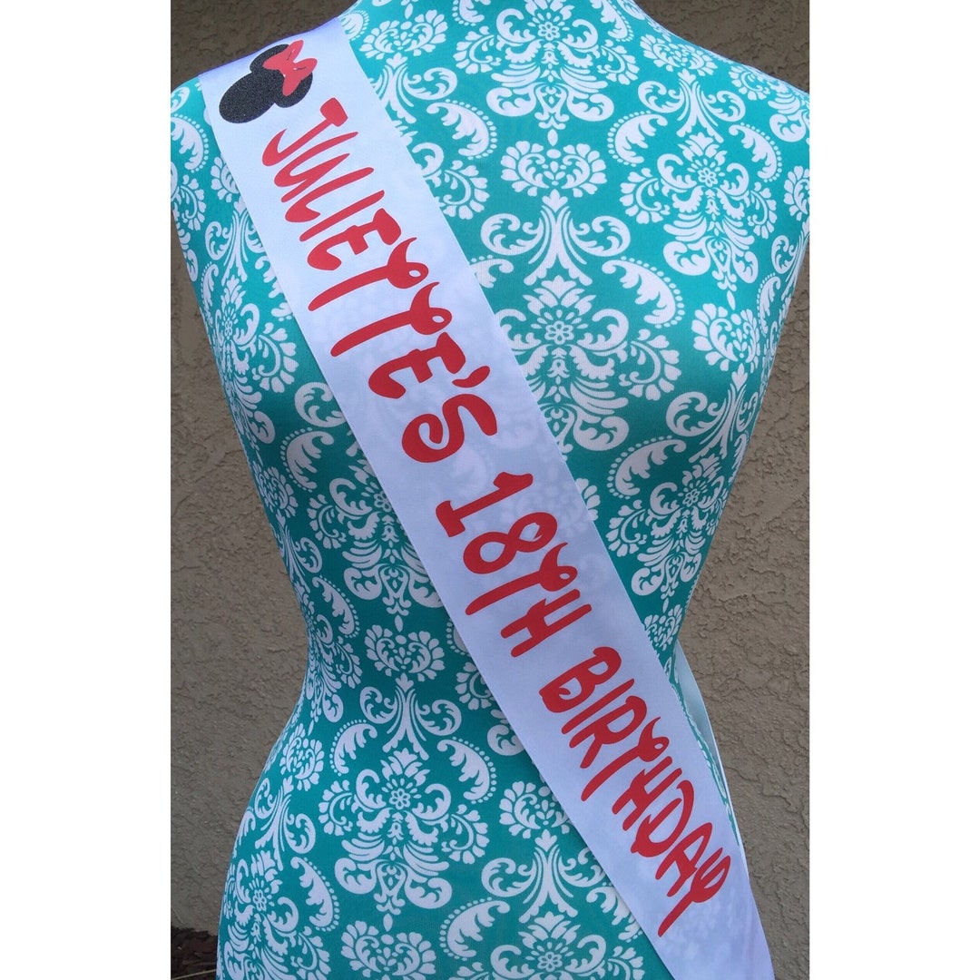 Disney Inspired Birthday Sash - 18th Birthday Sash - Milestone Birthday ...