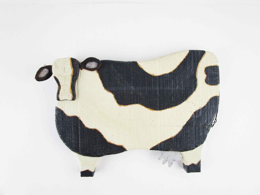 Cow Art - Wood Board - 12" Wide and 1" Thick - Country Kitchen Artwork ...