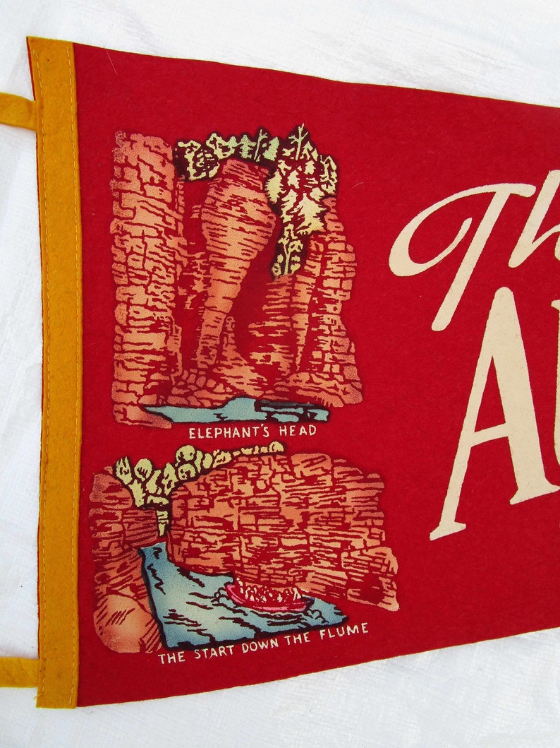 Vintage 'the Ausable Chasm, N.Y.' Pennant - Large Red Wool Felted ...