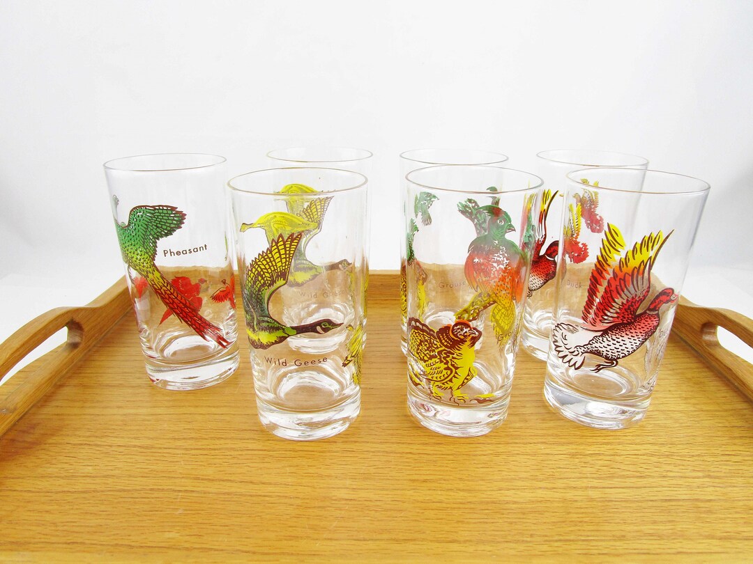 Hunting Bird Themed Drinking Glasses - 9 Oz. Stovepipe Style - Pheasant ...