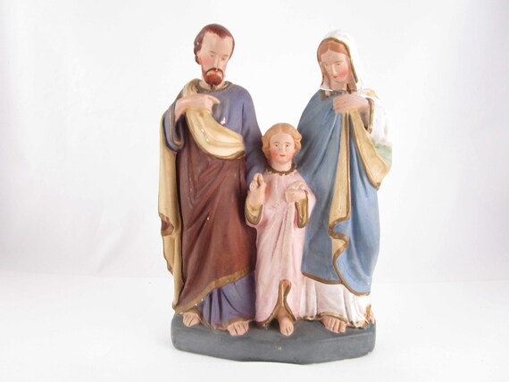Large 'Holy Family' Plastercast Statue Chipped and | Etsy