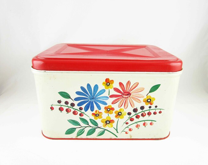 A Vintage Red and Cream Breadbox Display or Use 'NC Colorware ...
