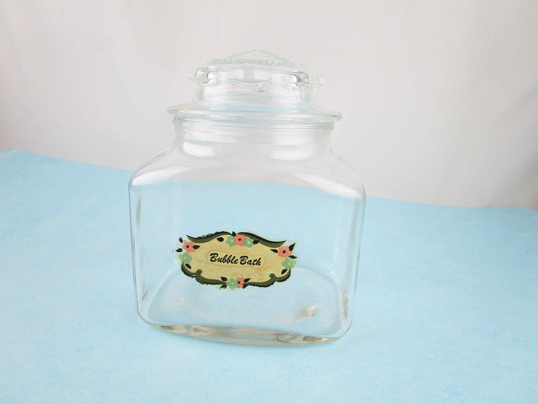 A 'bubble Bath' Glass Storage Jar - Glass Jar With Glass Lid ...
