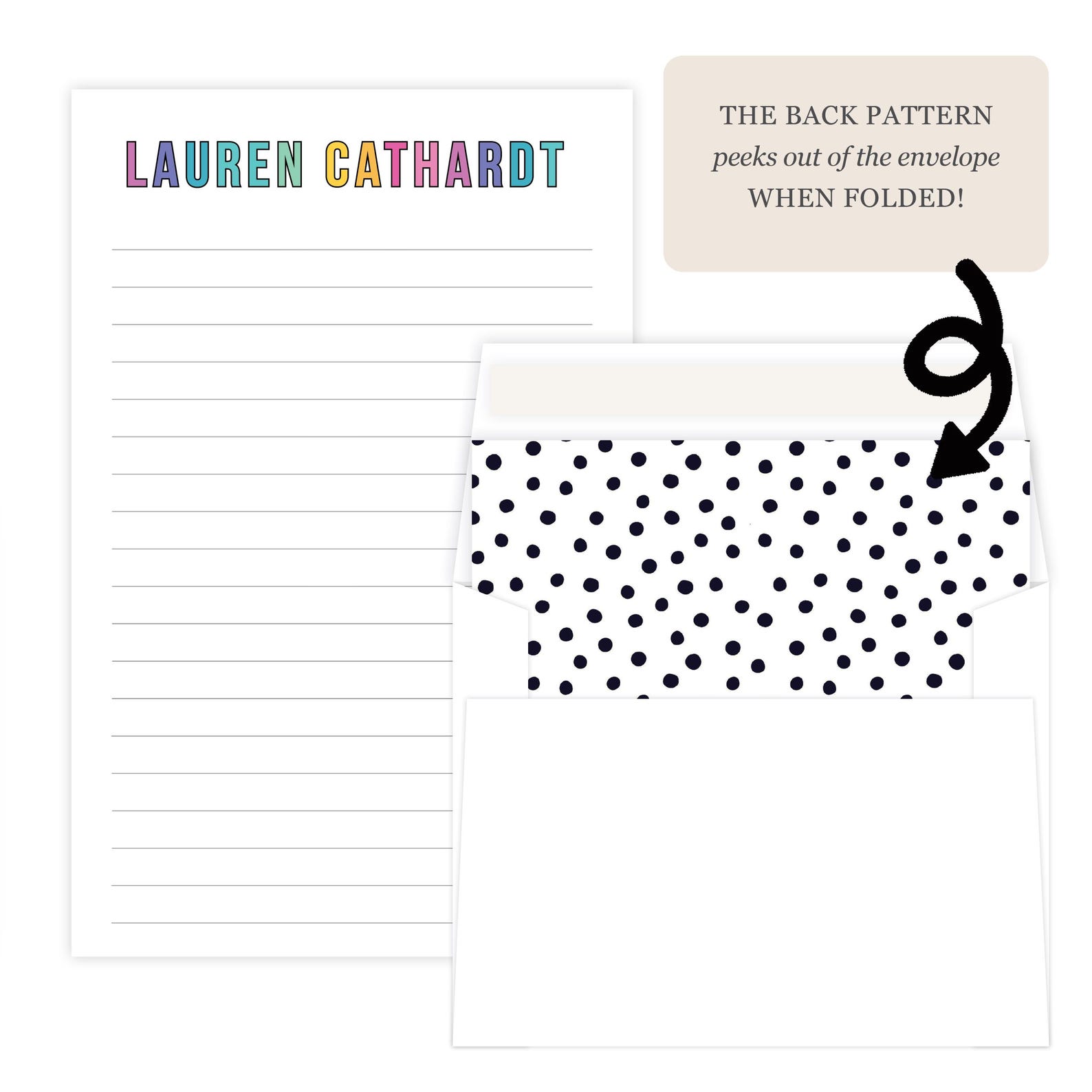 Kids Letter Writing Set | Girls Lined Stationery Paper Polka Dot | Camp ...