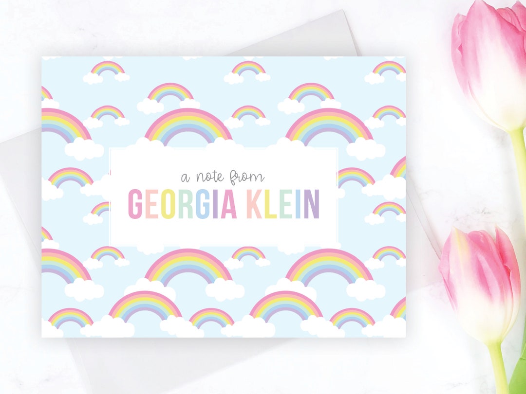 Rainbow Stationery Set | Girls Rainbow Stationary Set | Girls Folding ...