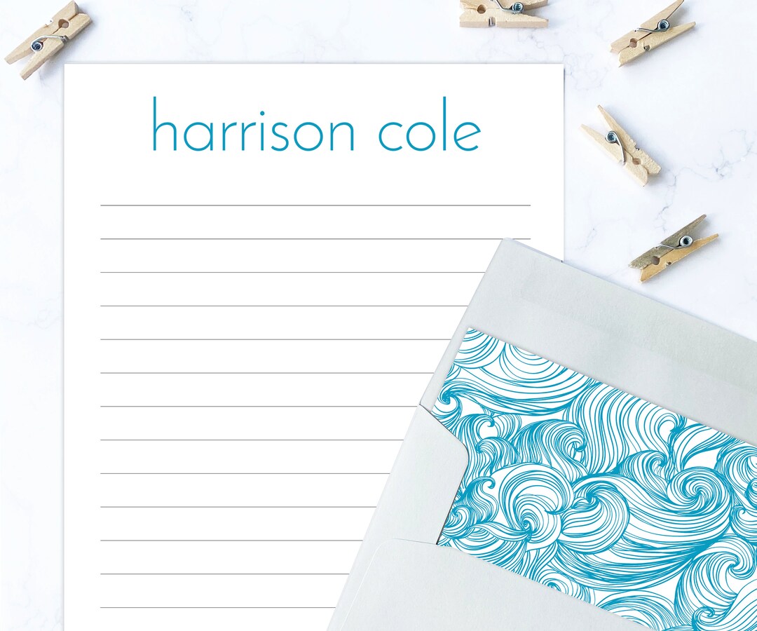 Kids Letter Writing Set Ocean Wave Stationery Set Boys Stationary Set ...