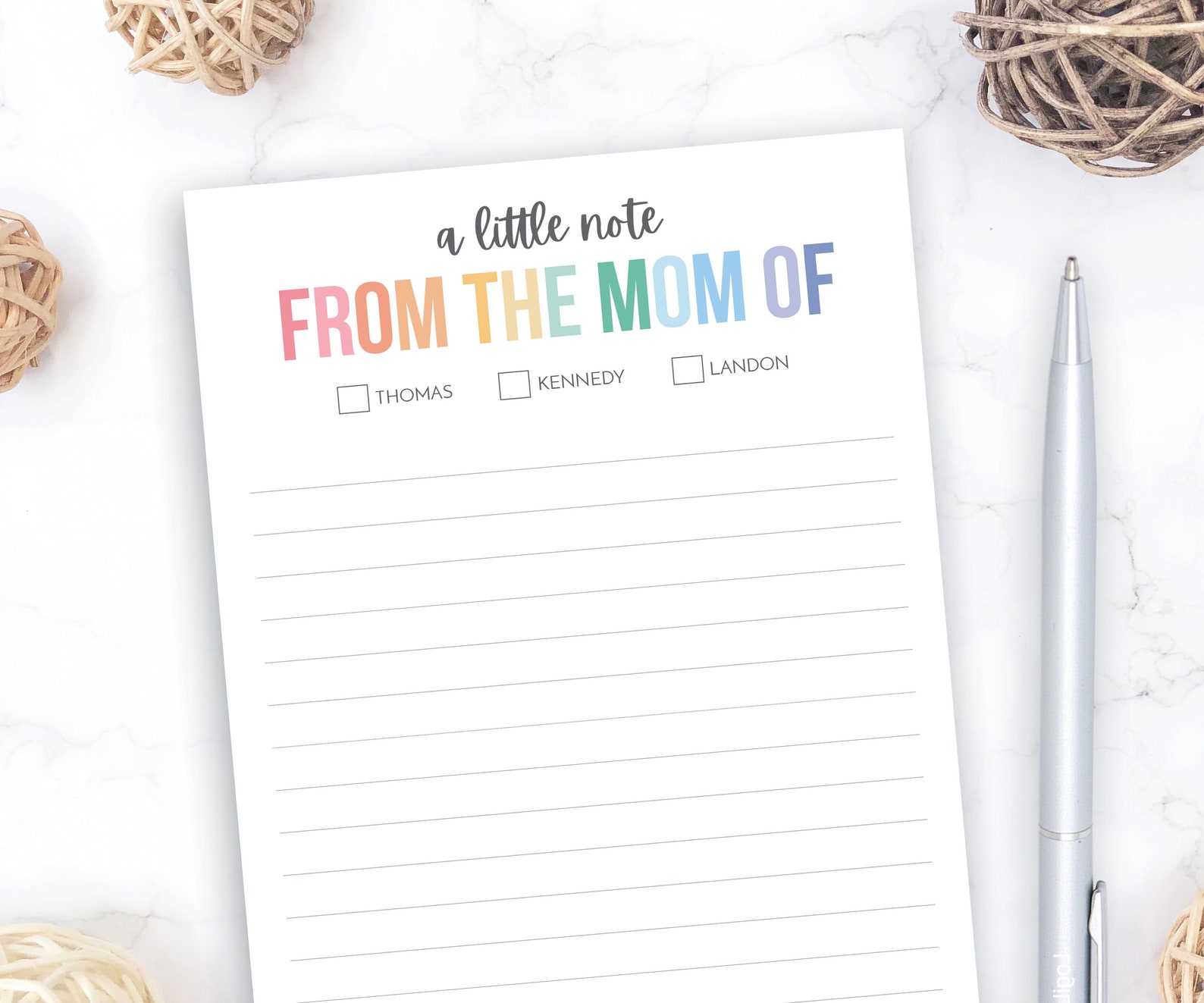 From the Mom of Notepad | Pastel Notepad 5x7 Mom Notepad | 5.5x8.5 ...