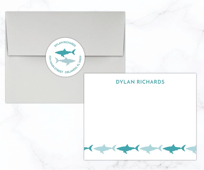 Shark Stationery Set Shark Stationary Set Shark - Etsy