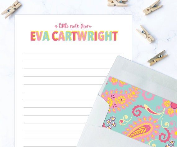 Kids Letter Writing Set Paisley Stationery Set Girls - Etsy